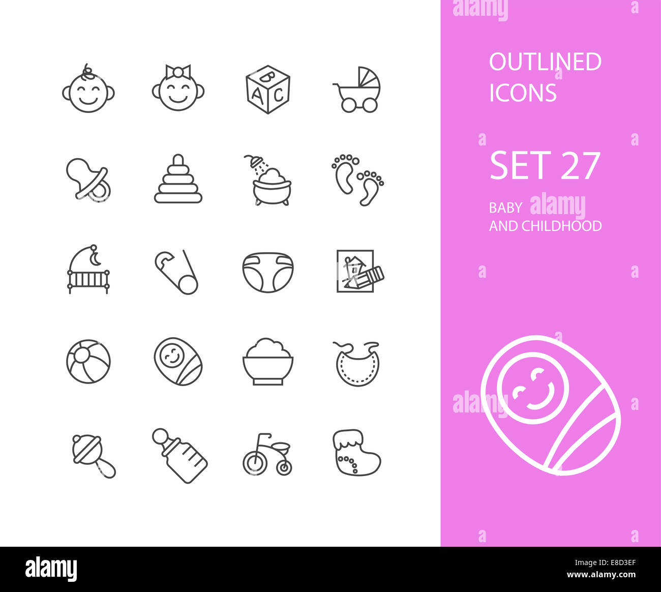 Outline icons thin flat design, modern line stroke style Stock Photo ...