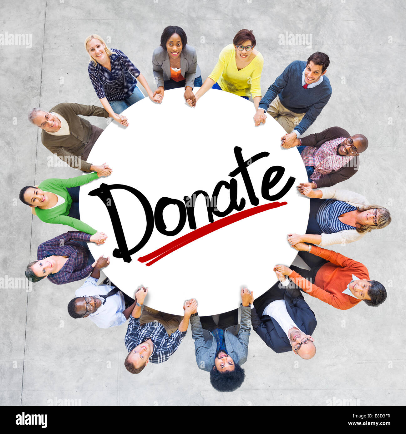 Diverse People Holding Hands Donate Concept Stock Photo - Alamy