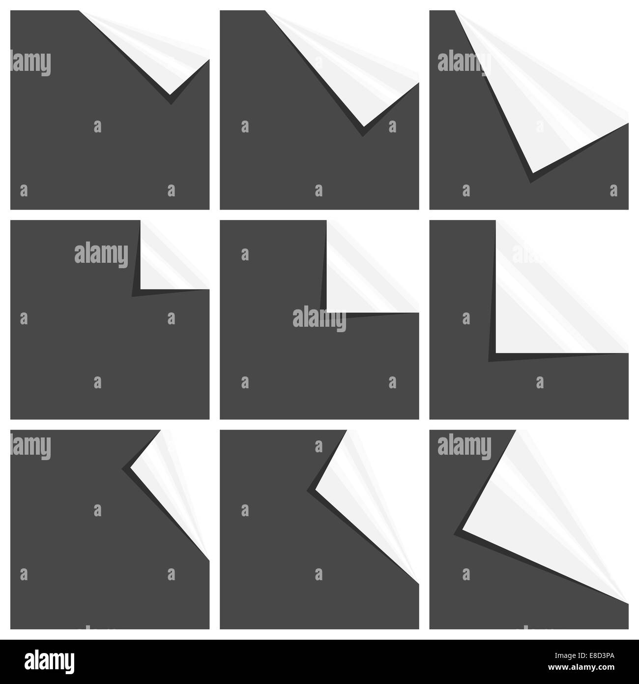 Curled corner page Black and White Stock Photos & Images - Alamy