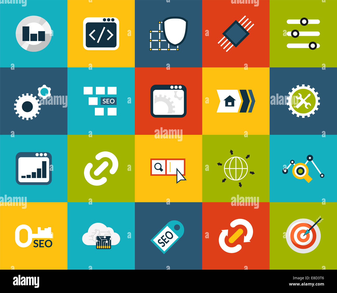 Flat icons set 22 Stock Photo - Alamy