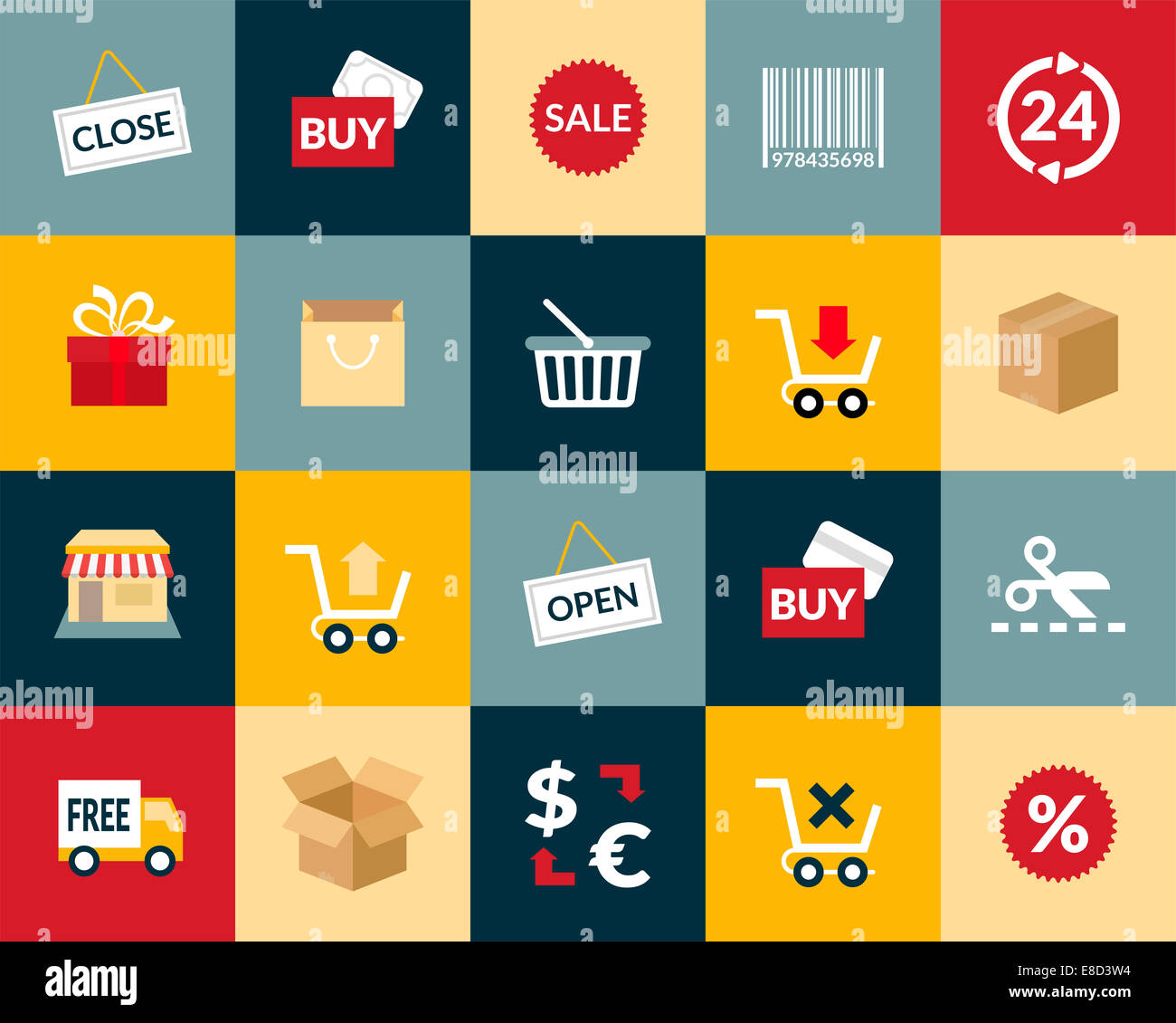 Flat icons set 20 Stock Photo - Alamy