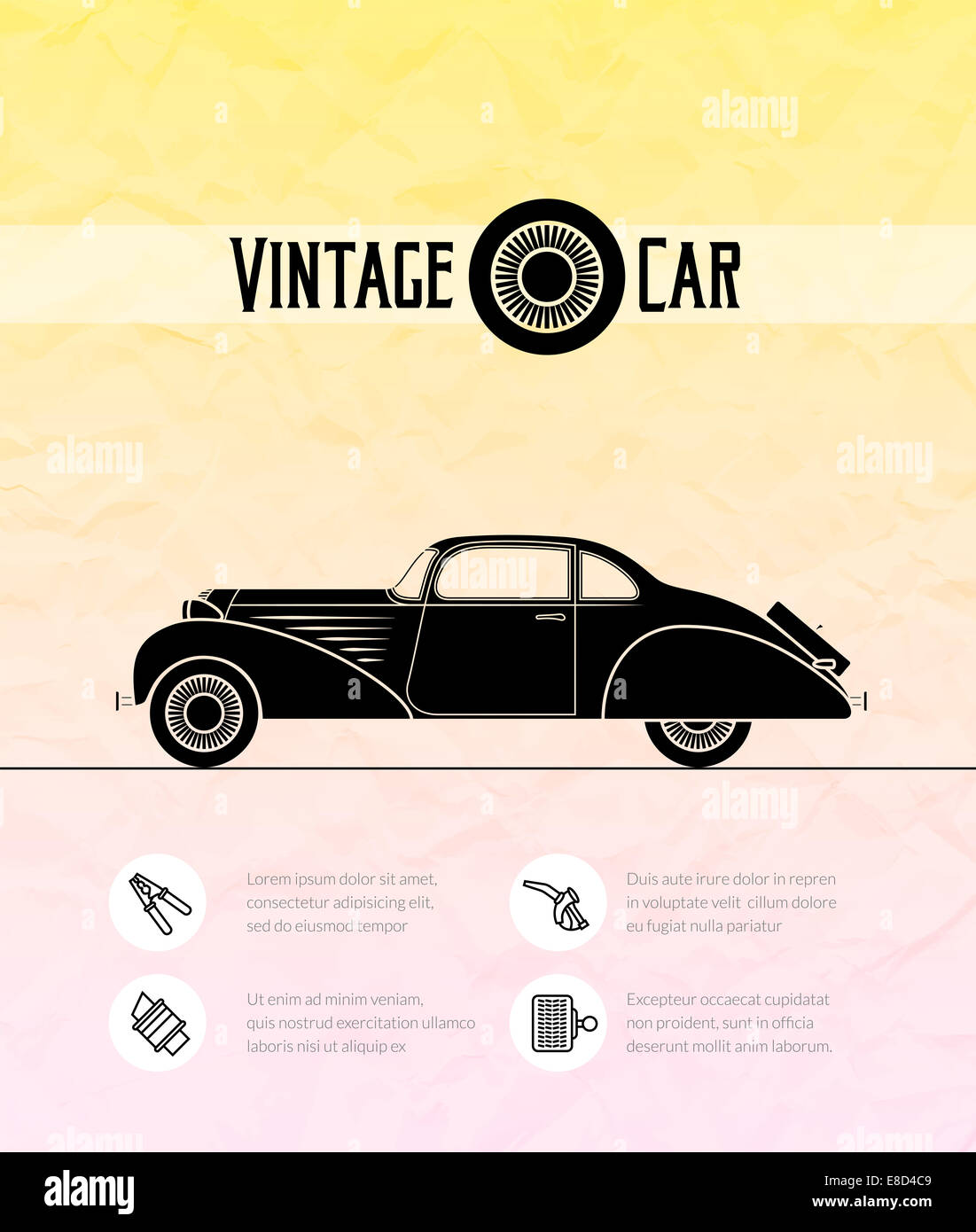 Vintage car outline hi-res stock photography and images - Alamy