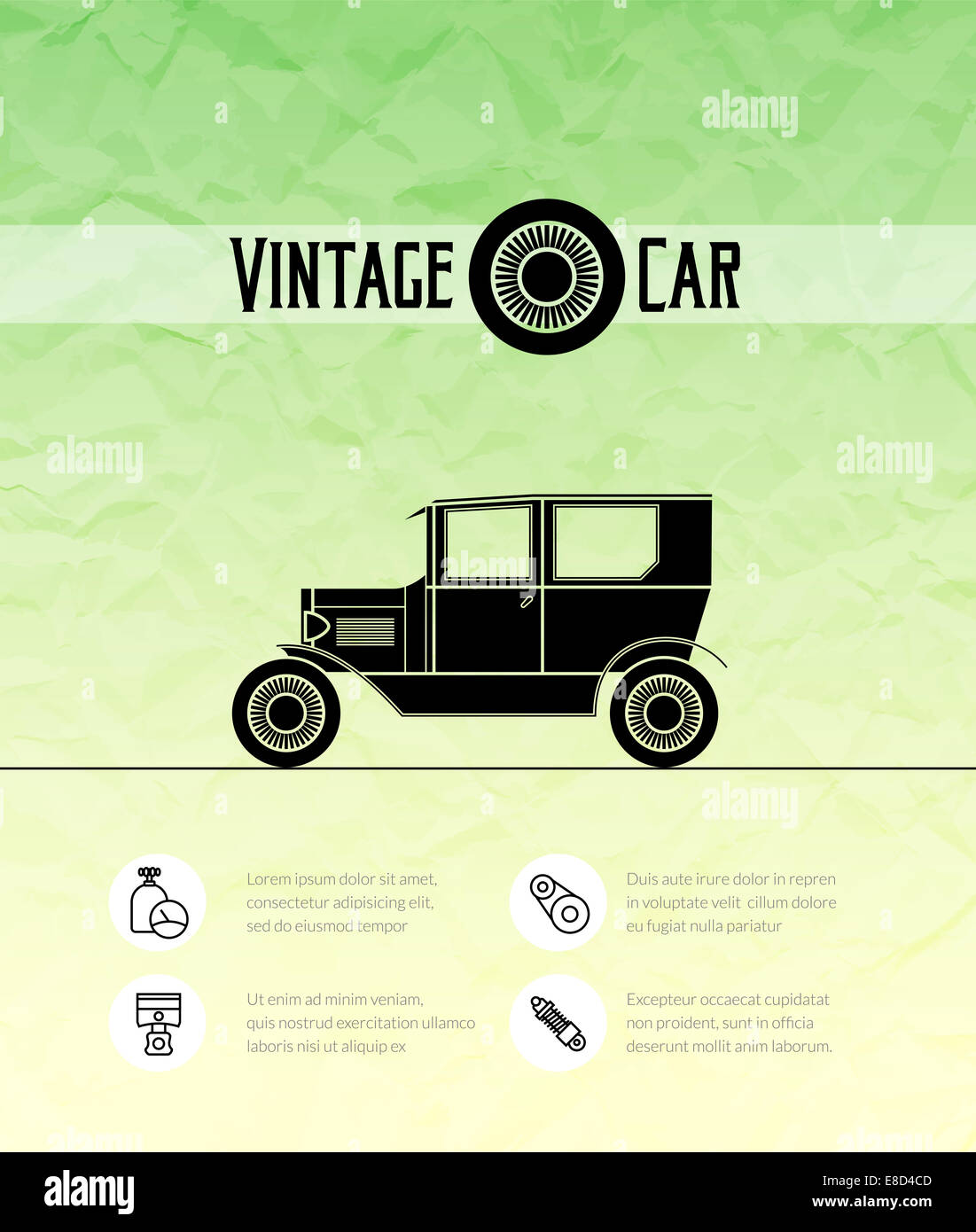 Retro car, vintage outline style Stock Photo - Alamy
