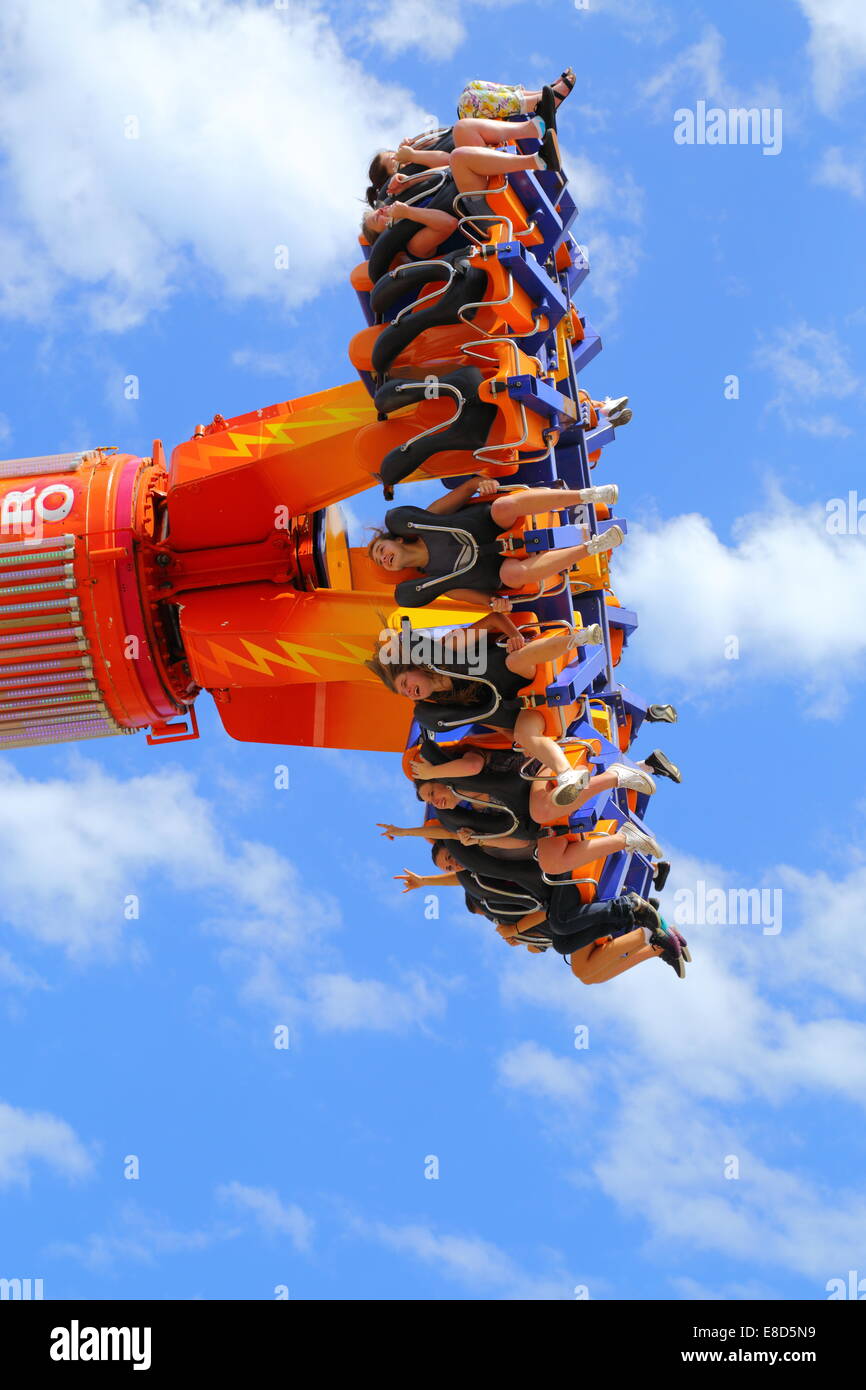 A scary carnival ride at the Royal Perth Show, Western Australia Stock ...