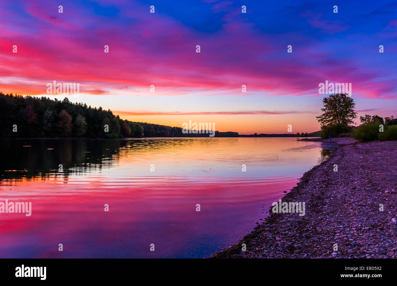 Lake river twilight sunset hi-res stock photography and images - Alamy