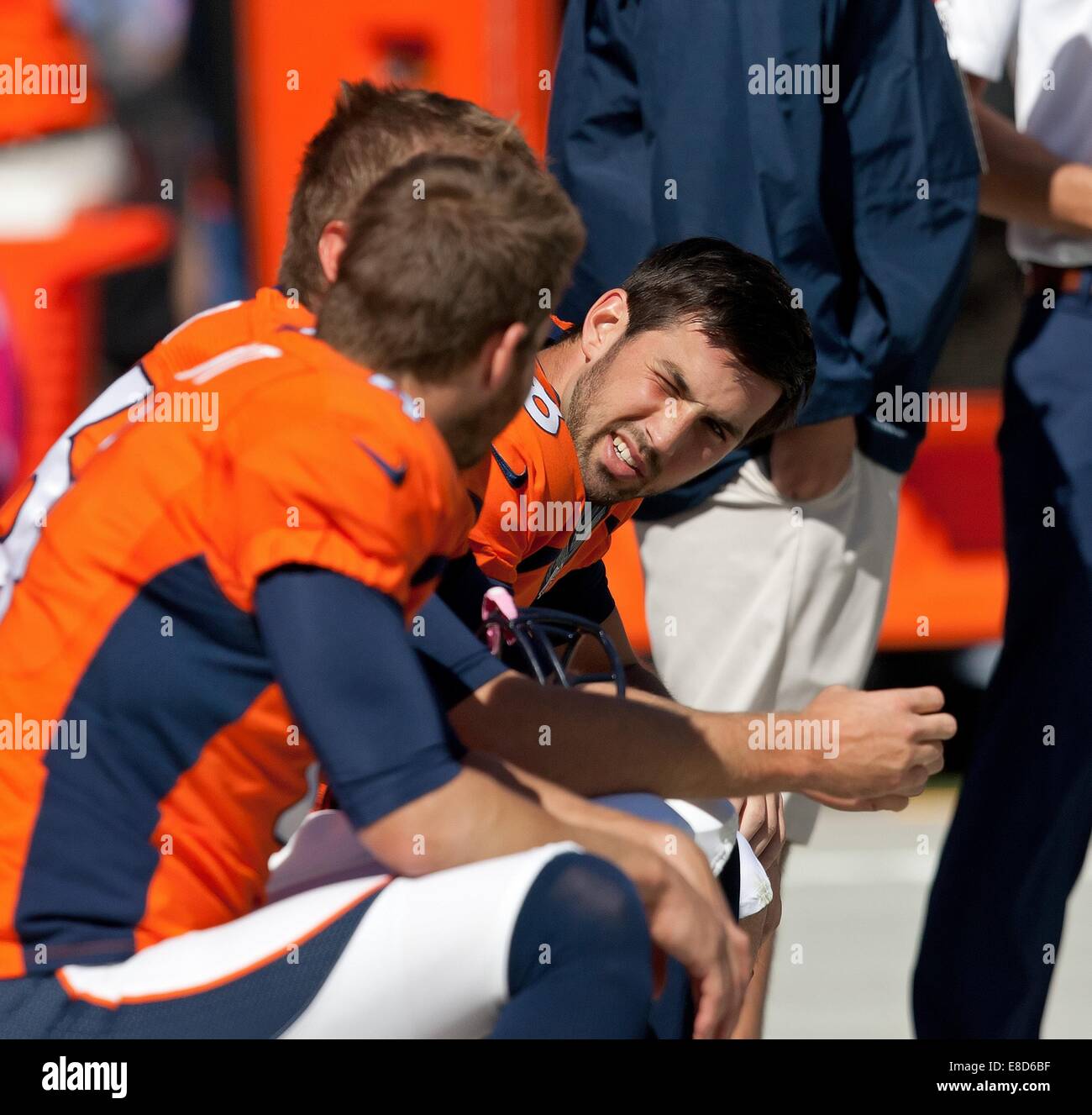 Denver, Colorado, USA. 5th Oct, 2014. Broncos K BRANDON MCMANUS, center ...