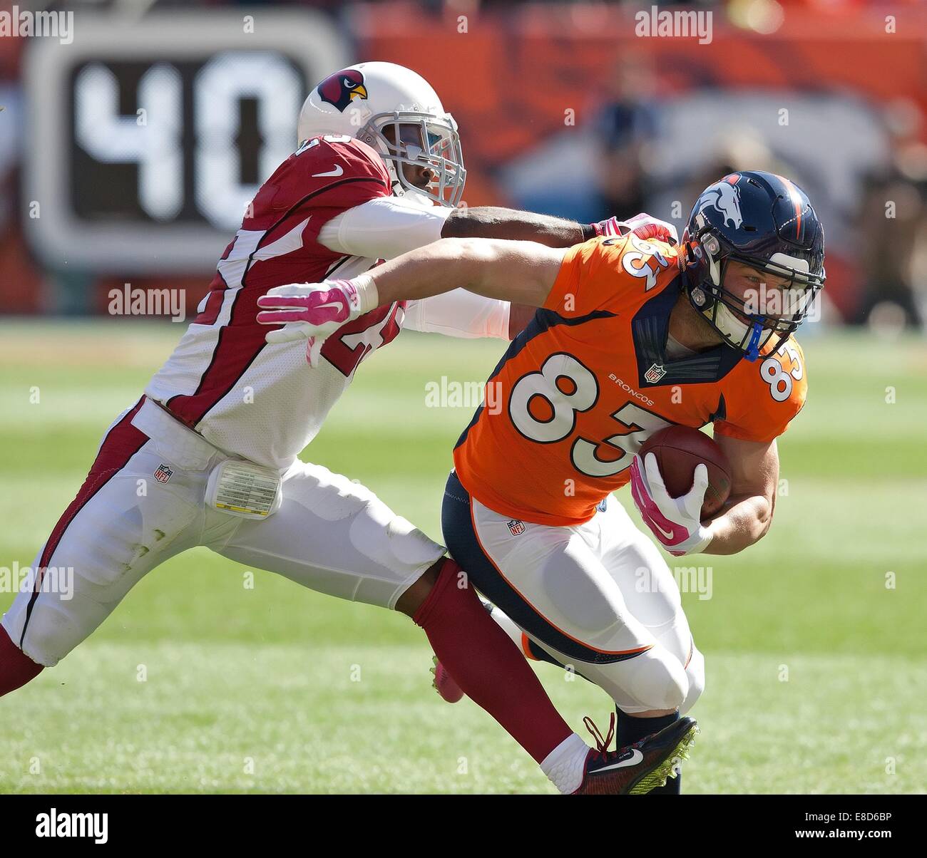 Denver, Colorado, USA. 5th Oct, 2014. Broncos WR WES WELKER makes a ...