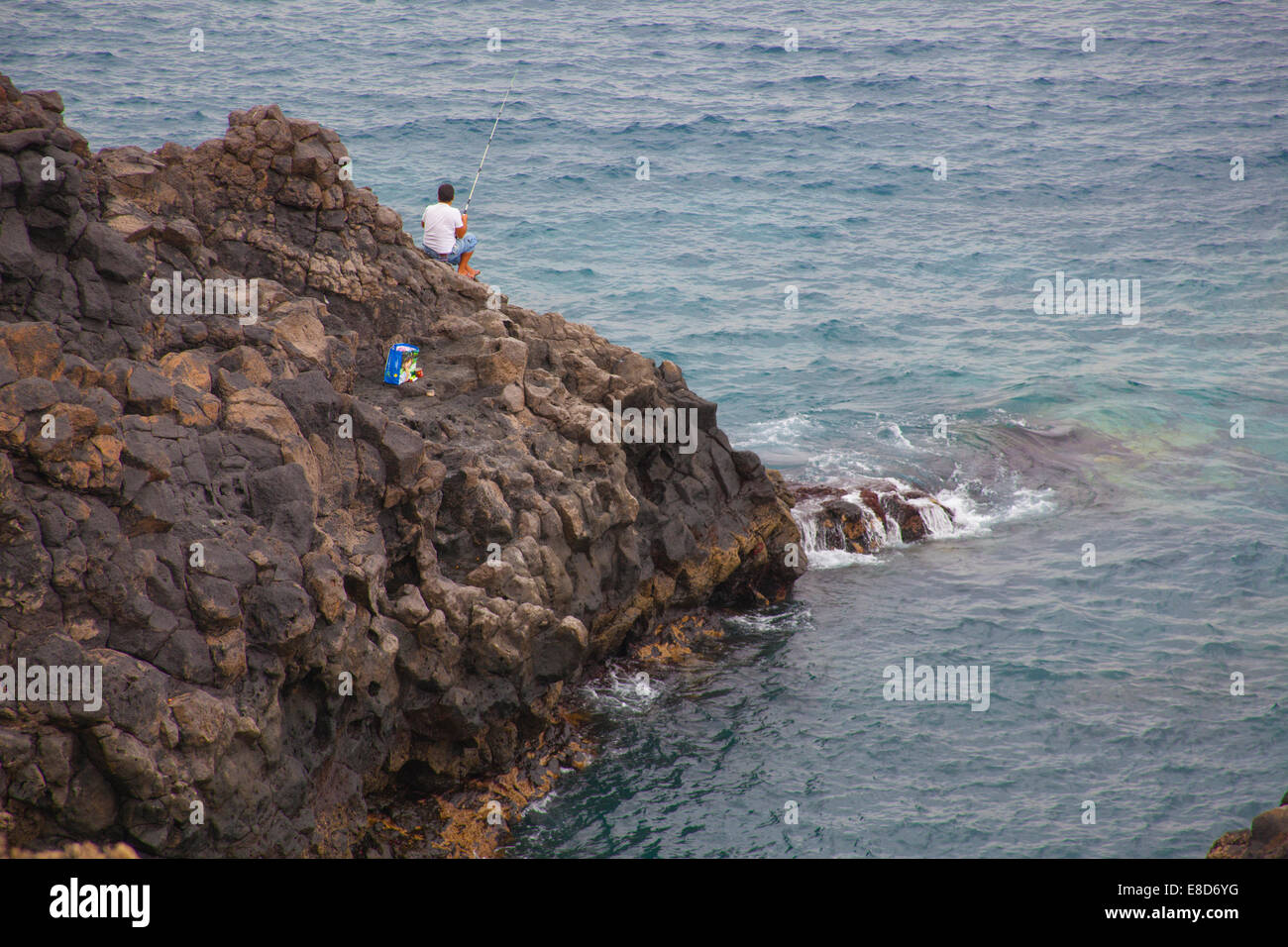 Man fishing Tenerife Canary Islands Stock Photo - Alamy