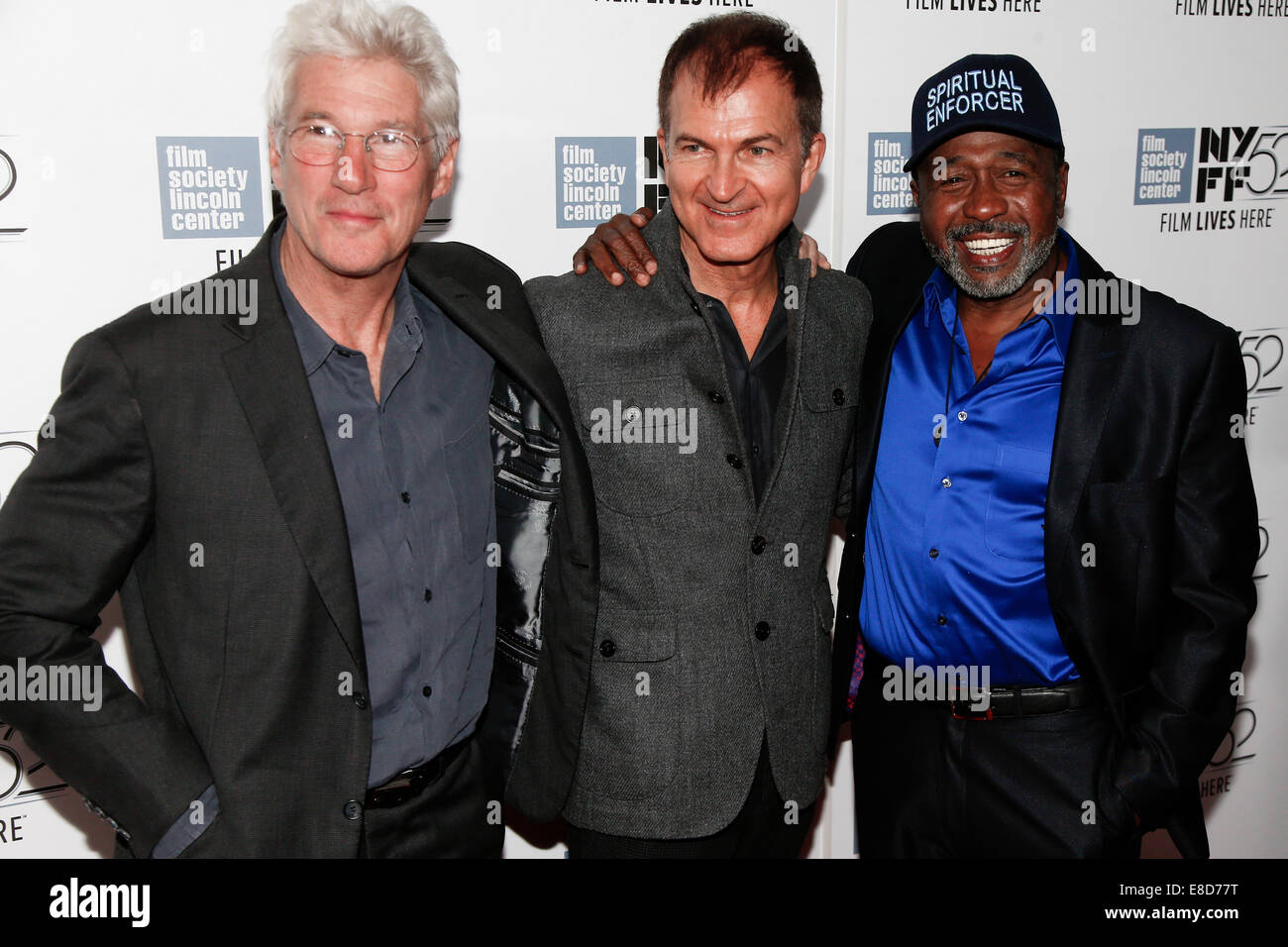 New York, USA. 5th October, 2014. (L-R) Actor Richard Gere, producer ...