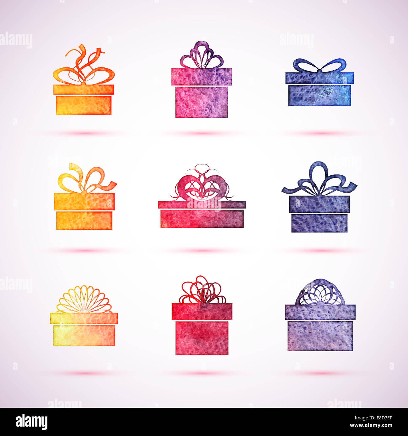 Vector gift box icons Stock Photo - Alamy