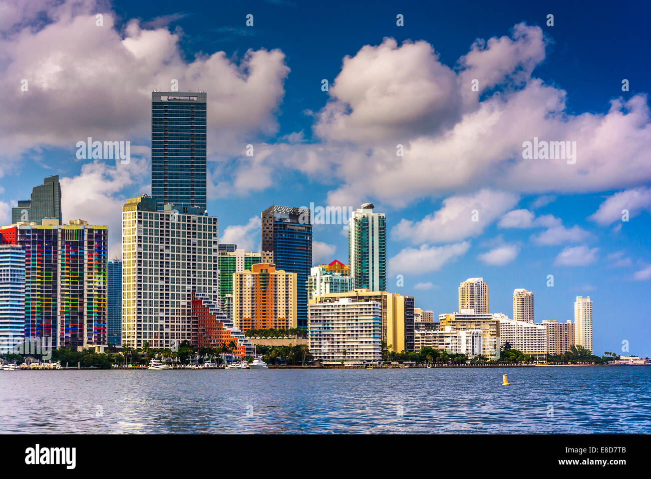 View of the Miami Skyline from Virginia Key, Miami, Florida Stock Photo ...