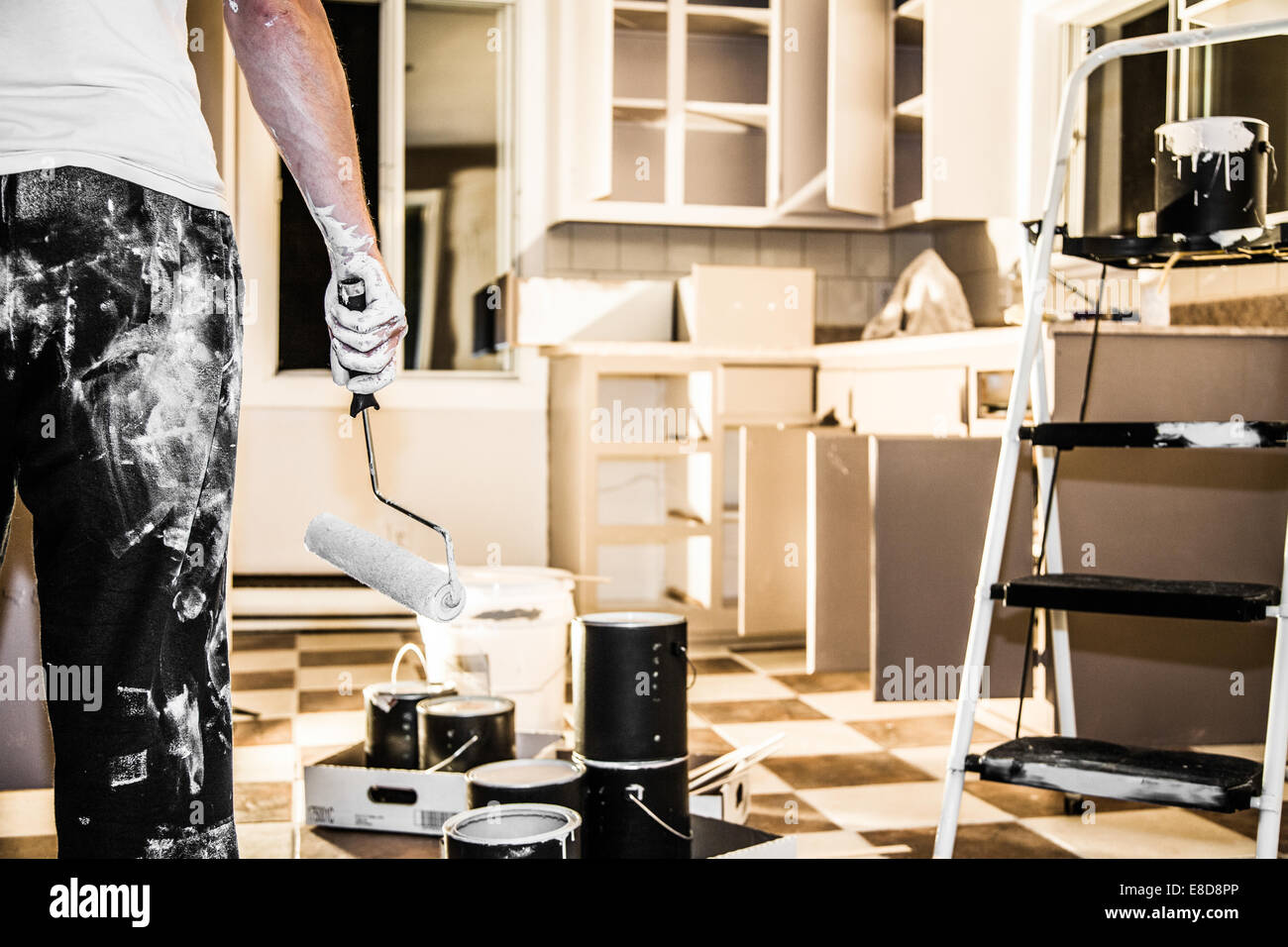 Mess of All kind of Painting Equipment in the Kitchen and Discouraged ...