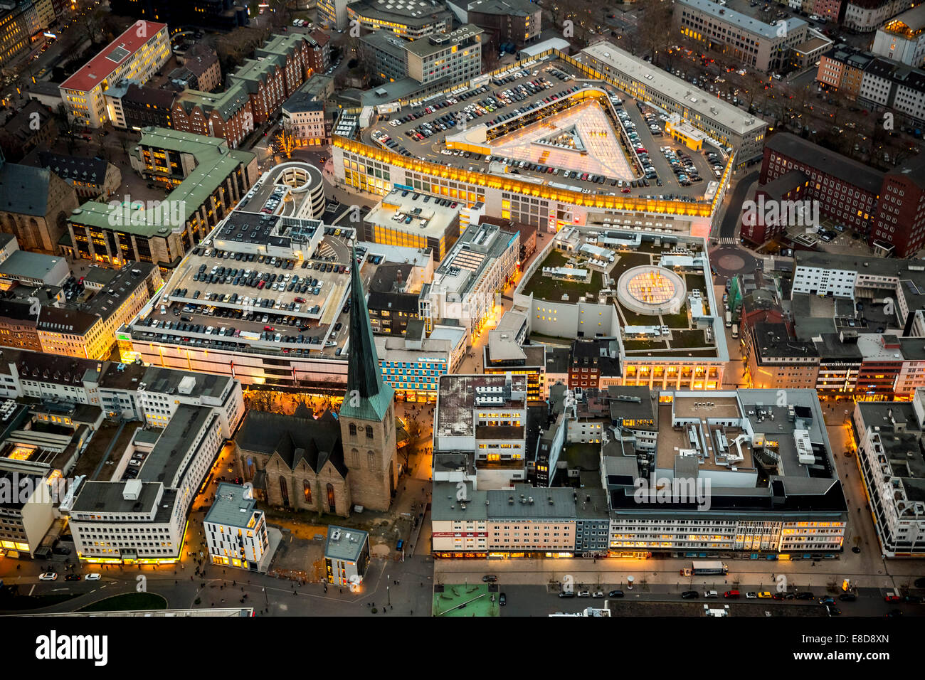 Thier-Galerie shopping center, aerial view, Dortmund, Ruhr area, North ...