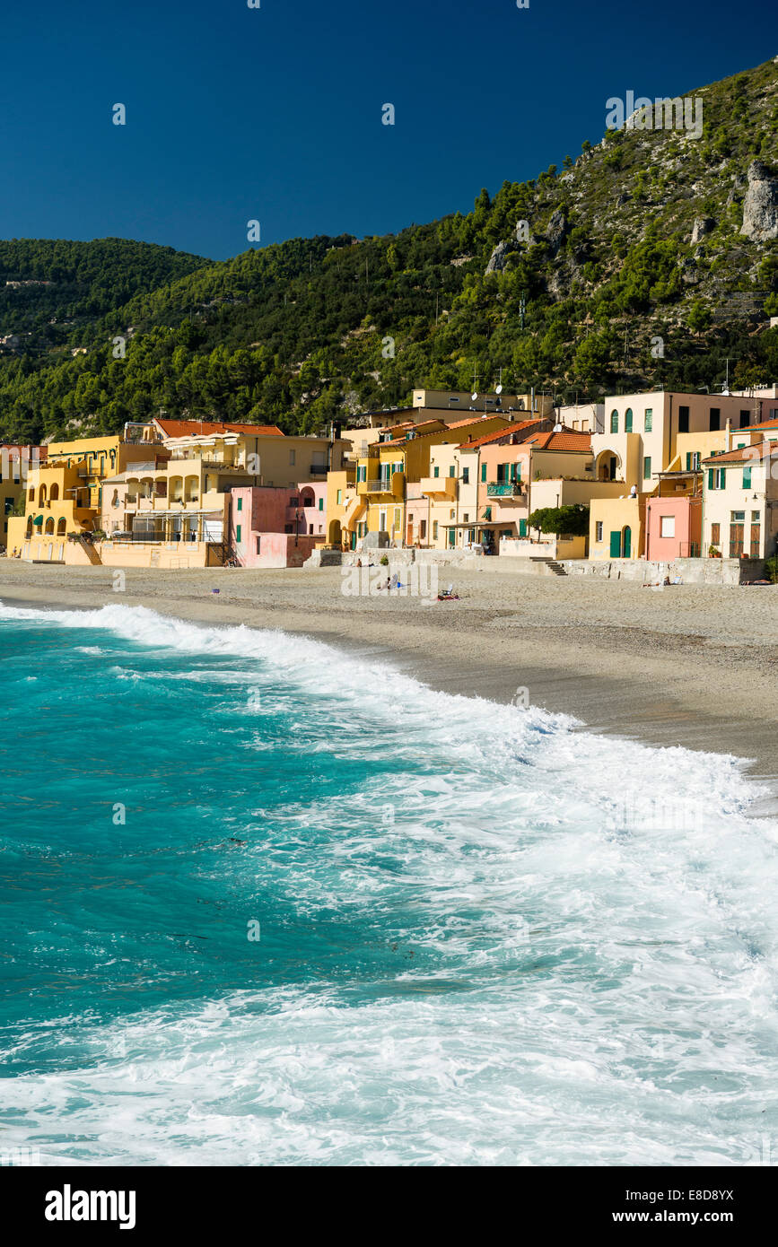Typical houses on the beach, Varigotti, Finale Ligure, Riviera di ...