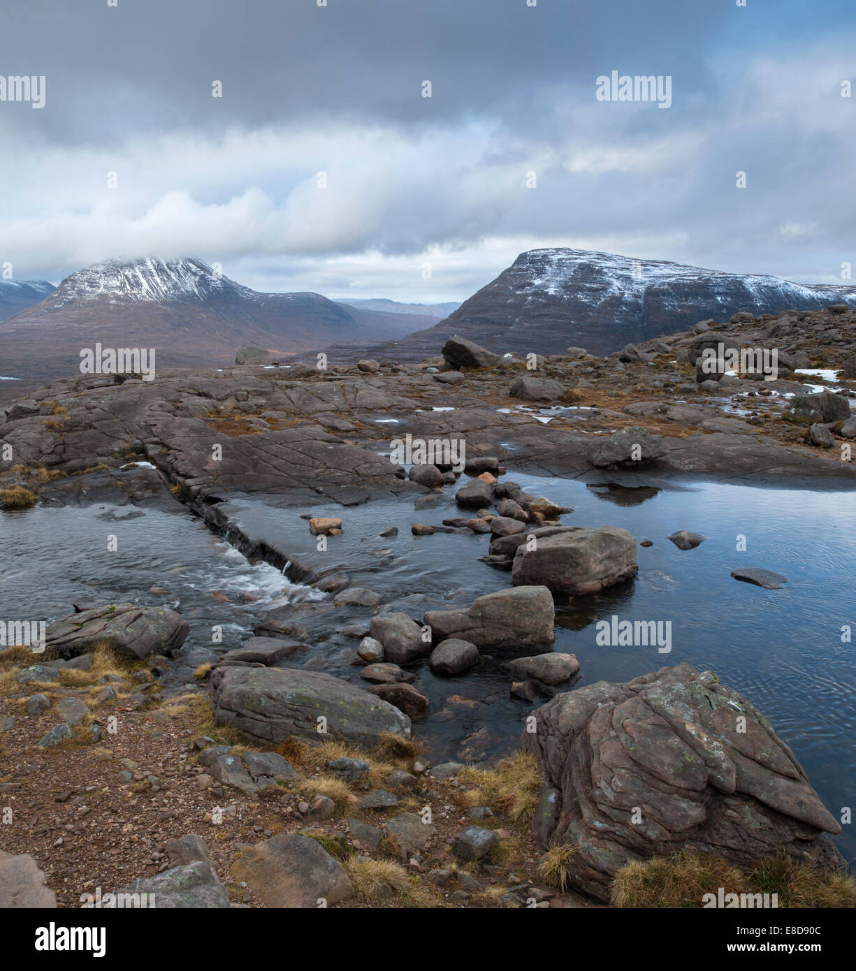 A view of the Flowerdale Forest from the Triple Buttress walk, Torridon ...