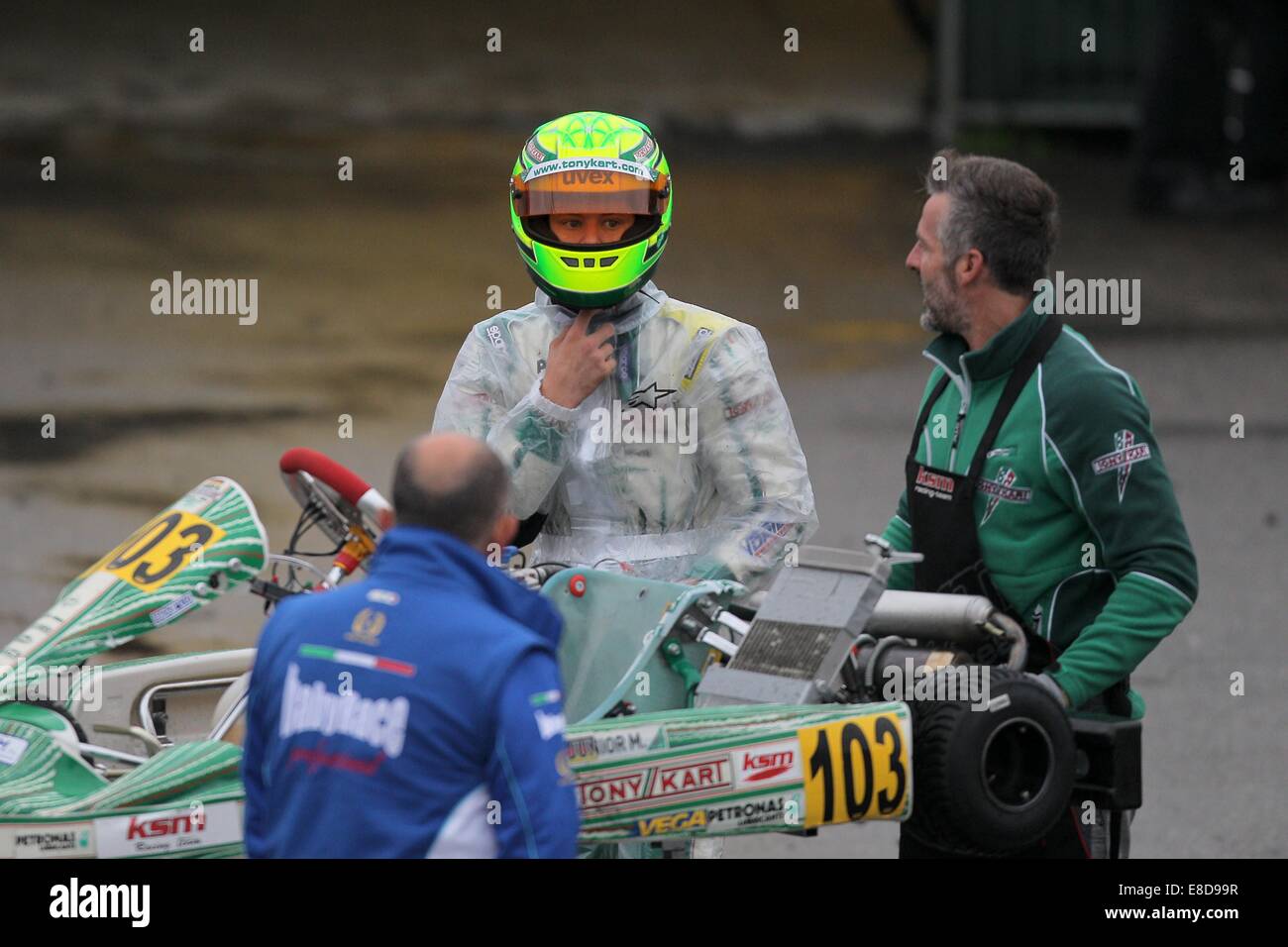 Mick Schumacher (C) of Germany, named as Mick Junior, of KSM Racing ...