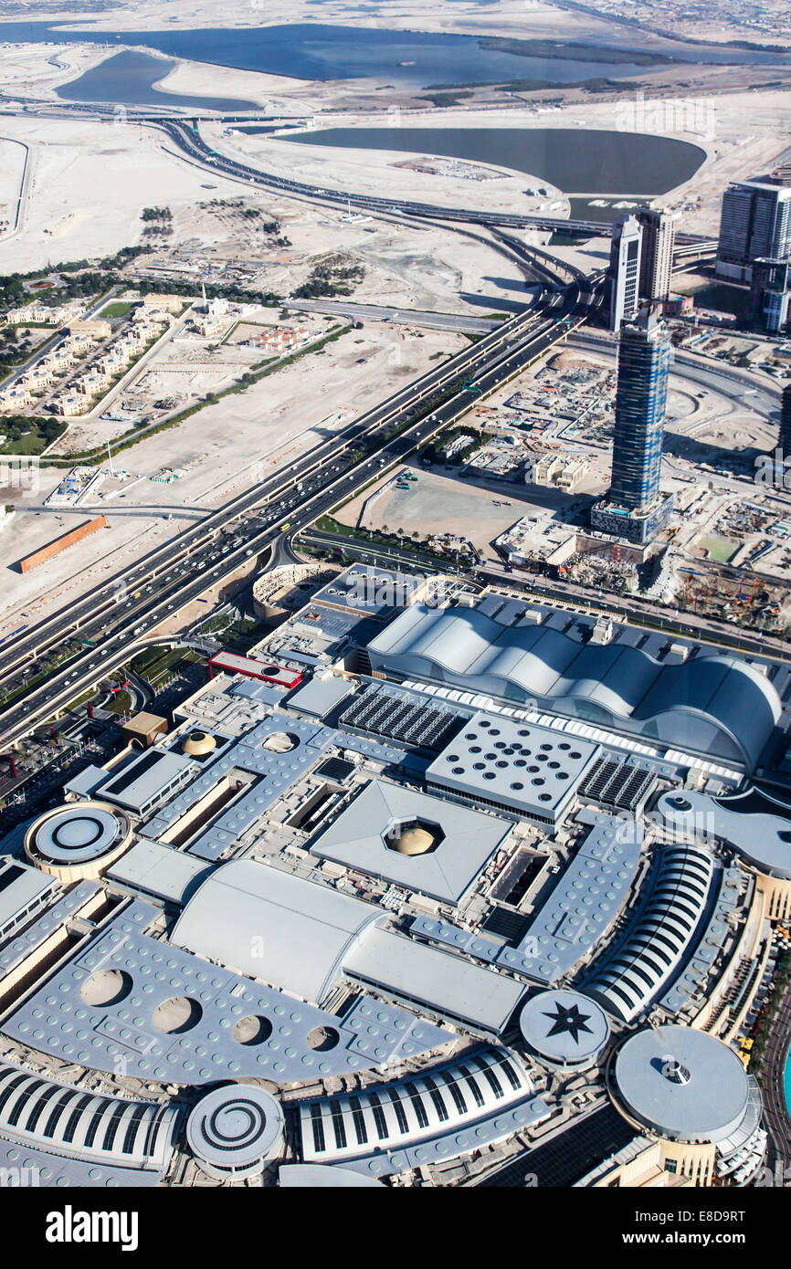 View from the Burj Khalifa, roofscape, Dubai Mall, Dubai, United Arab ...