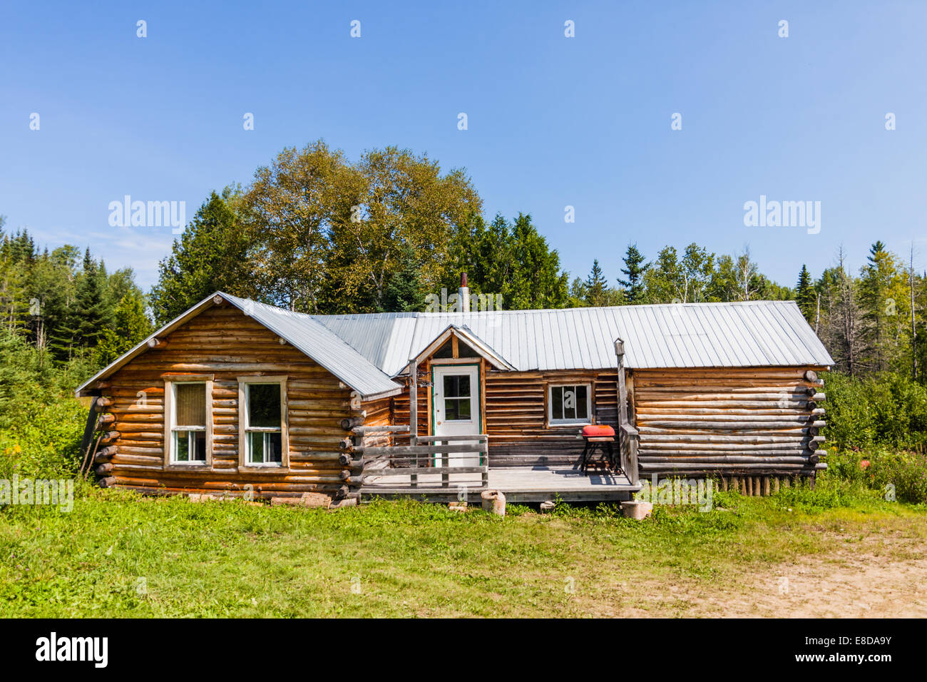 Log Wood Shack in a Canadian Forest Stock Photo - Alamy