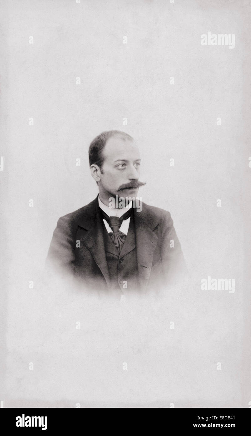 Old Portrait of a man. Made in a studio. Vintage. Year 1890 Stock Photo ...