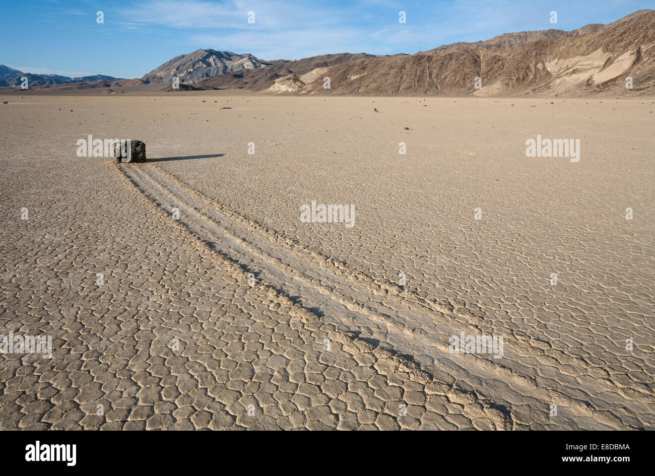 Track created by one of the mysterious moving rocks at the "Racetrack ...