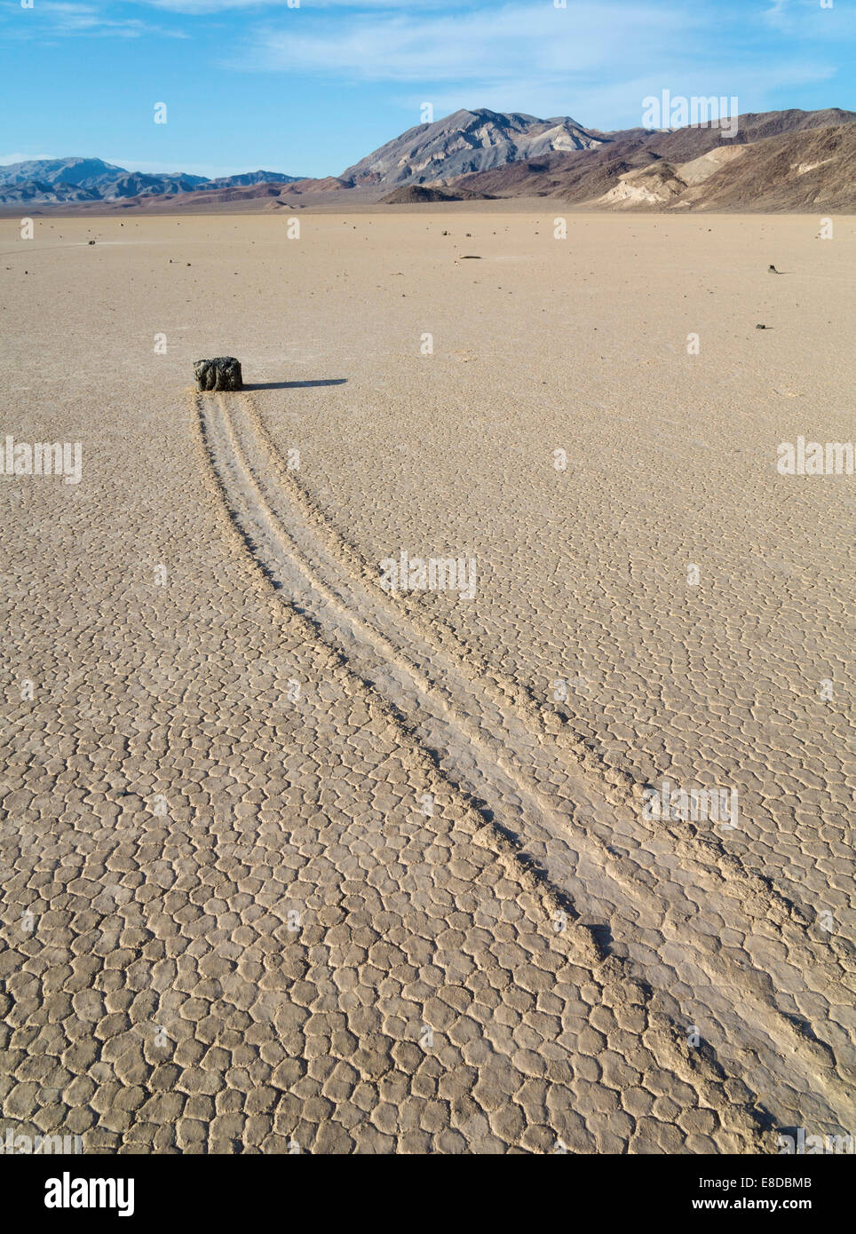 Track created by one of the mysterious moving rocks at the "Racetrack ...