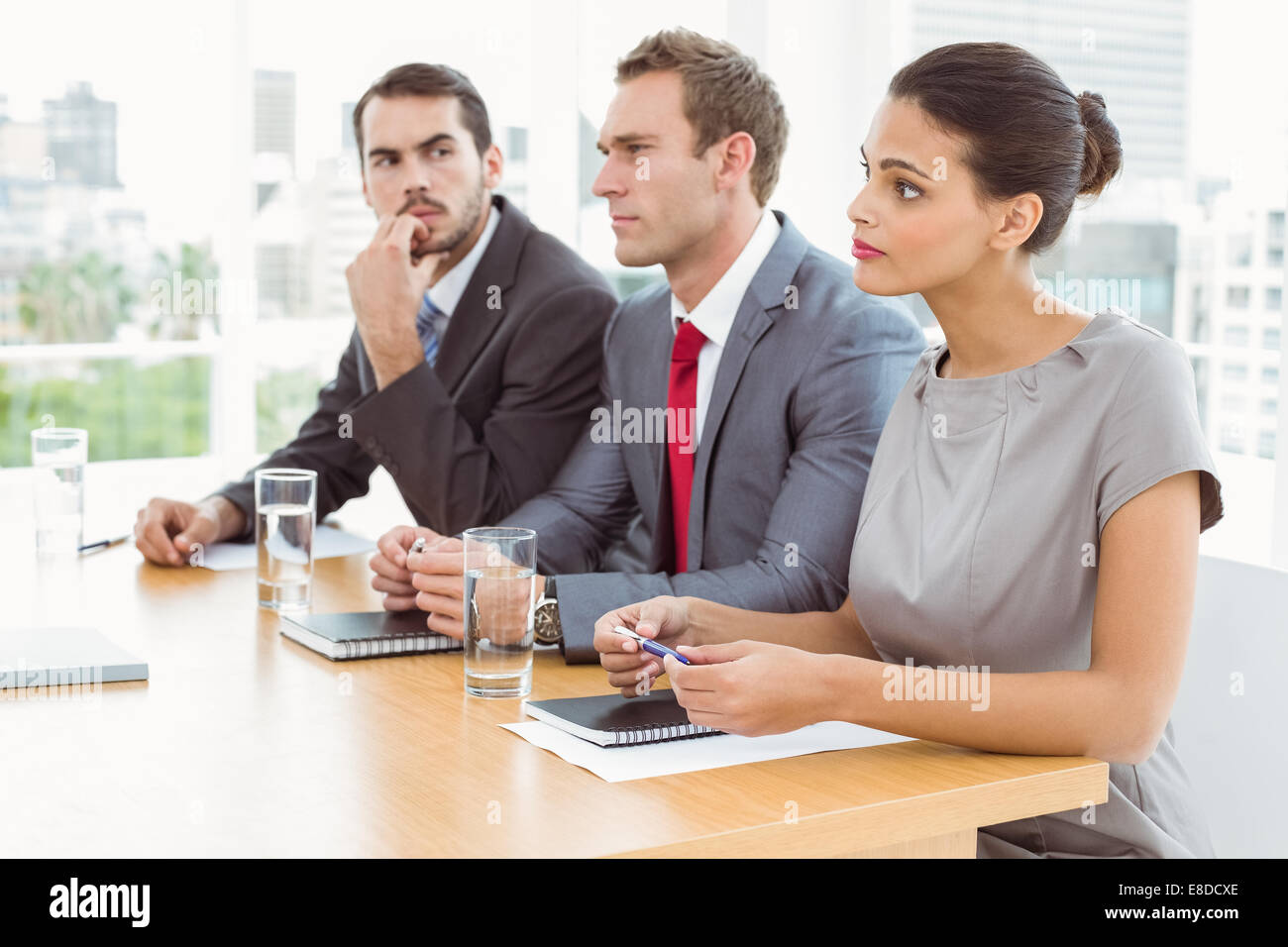 Panel of corporate personnel officers sitting in office Stock Photo - Alamy