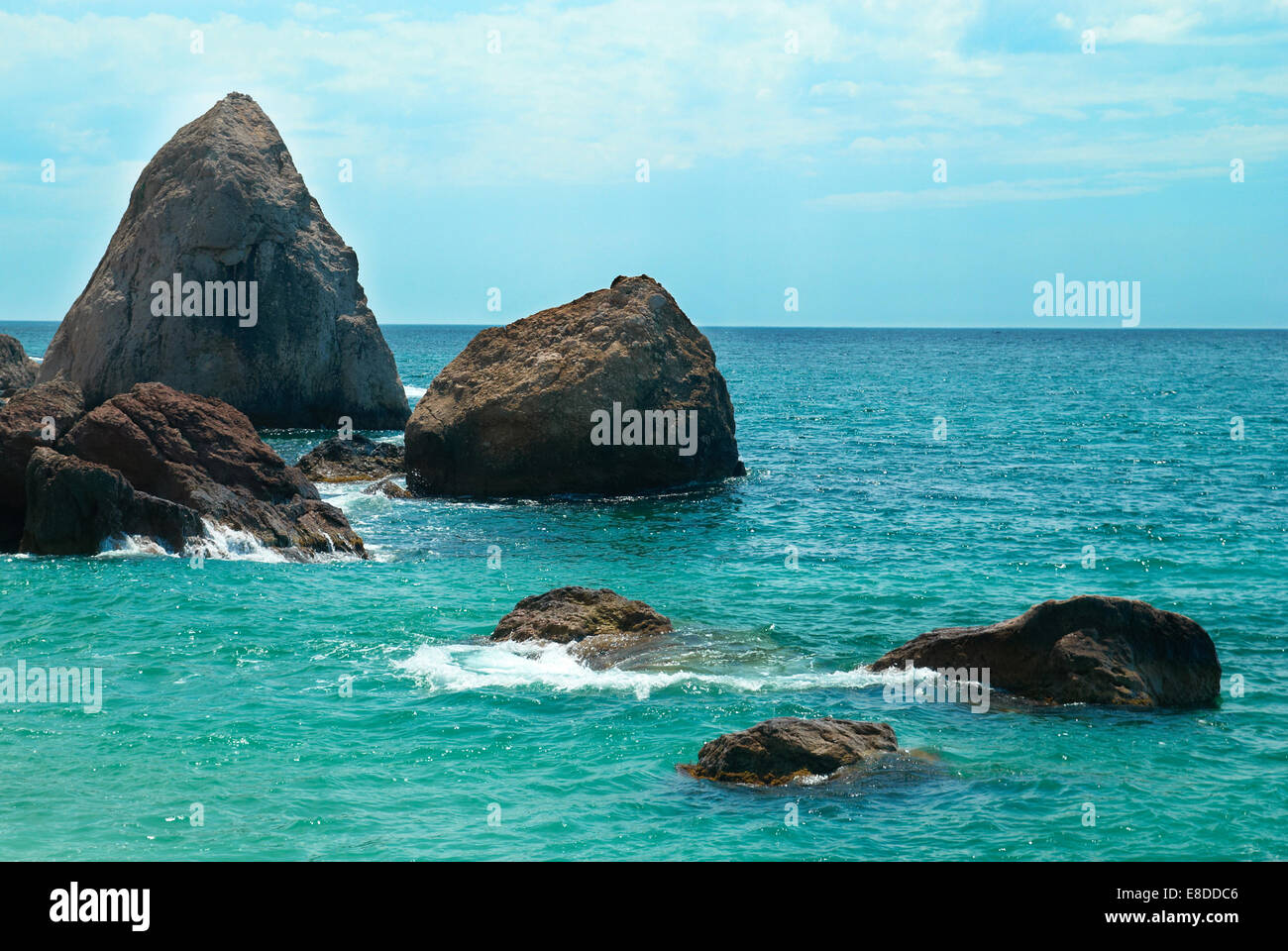 Beautiful sea landscape, shore and rocks Stock Photo - Alamy