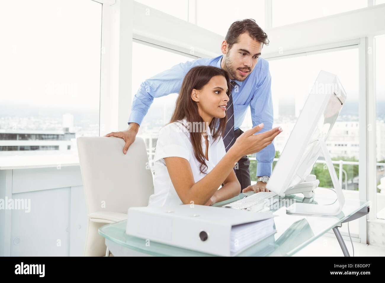 Business people using computer in office Stock Photo - Alamy