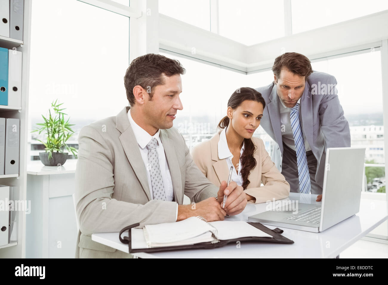 Business people using laptop in office Stock Photo - Alamy