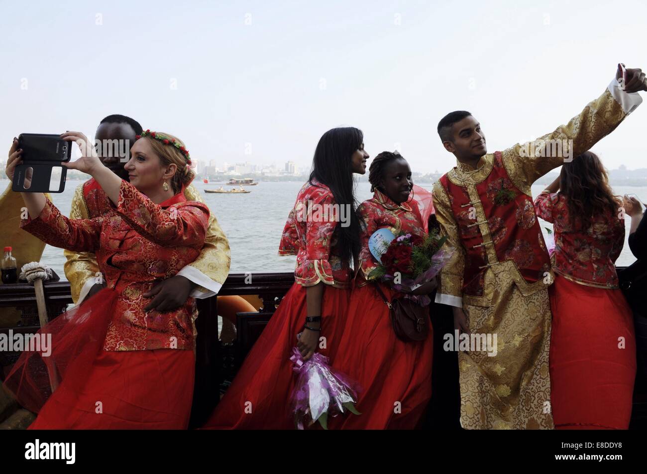 Hangzhou, China's Zhejiang Province. 6th Oct, 2014. Newly-married ...