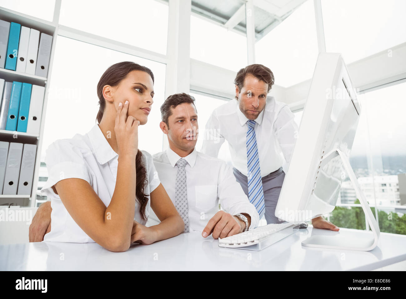 Business people using computer in office Stock Photo - Alamy