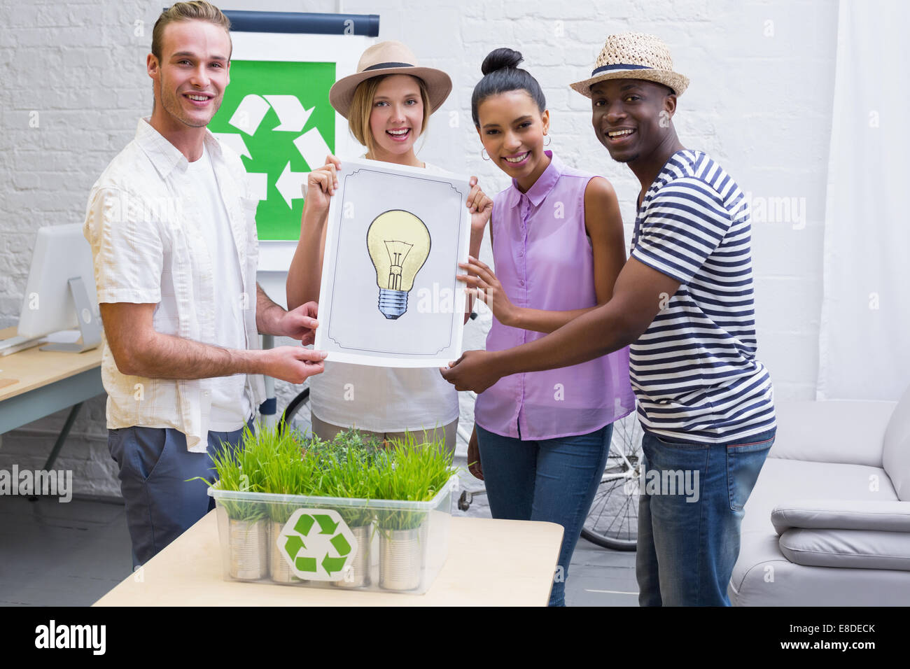 Group people light bulb symbol hi-res stock photography and images - Alamy