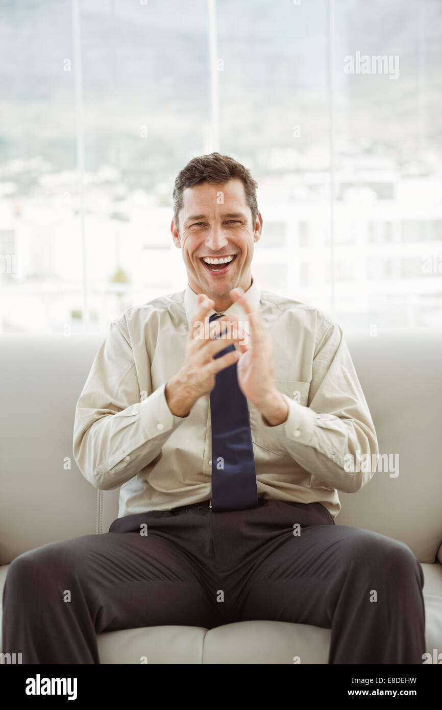 Portrait man clapping hands on hi-res stock photography and images - Alamy