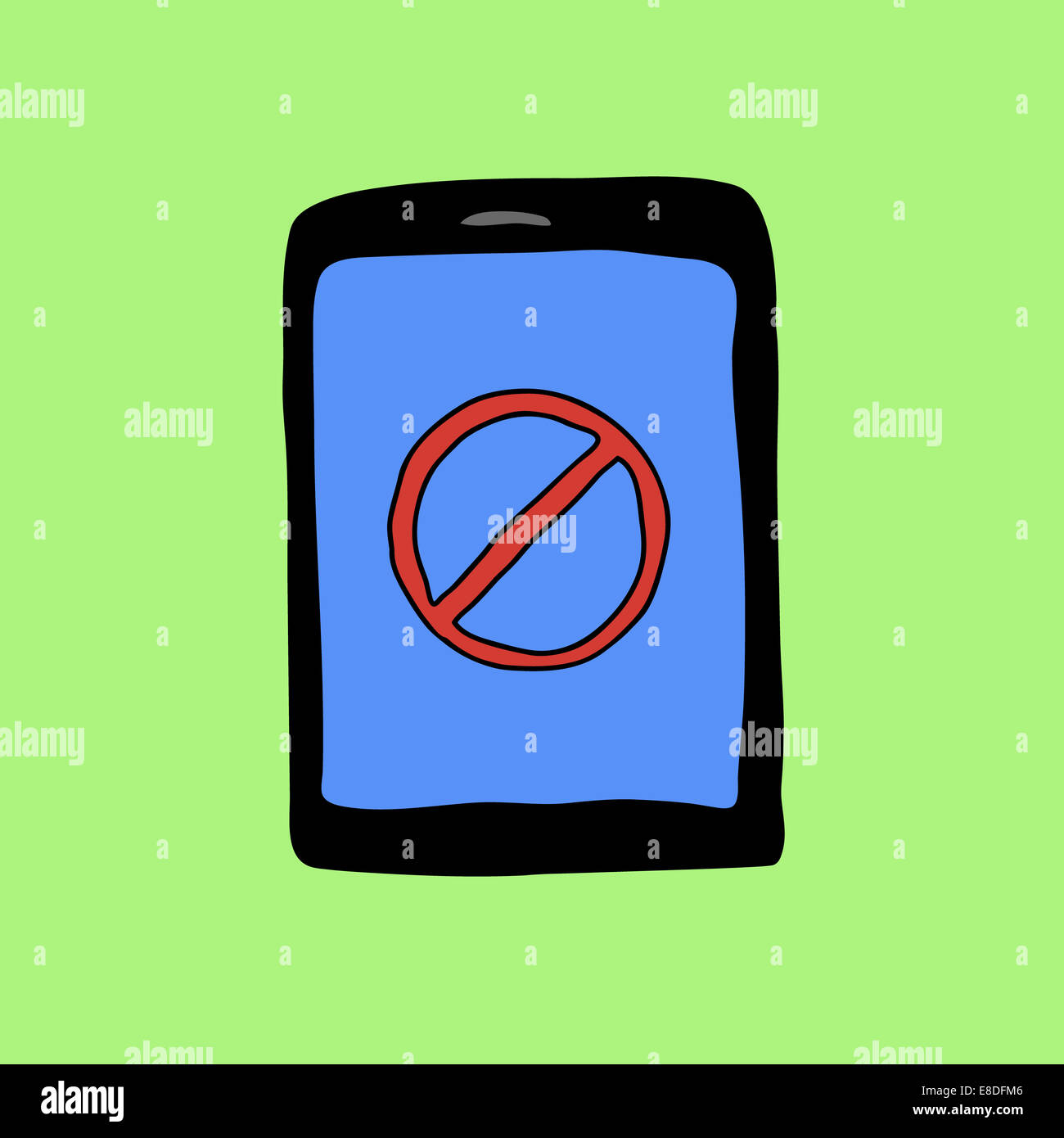 Doodle pad with deny sign Stock Photo - Alamy