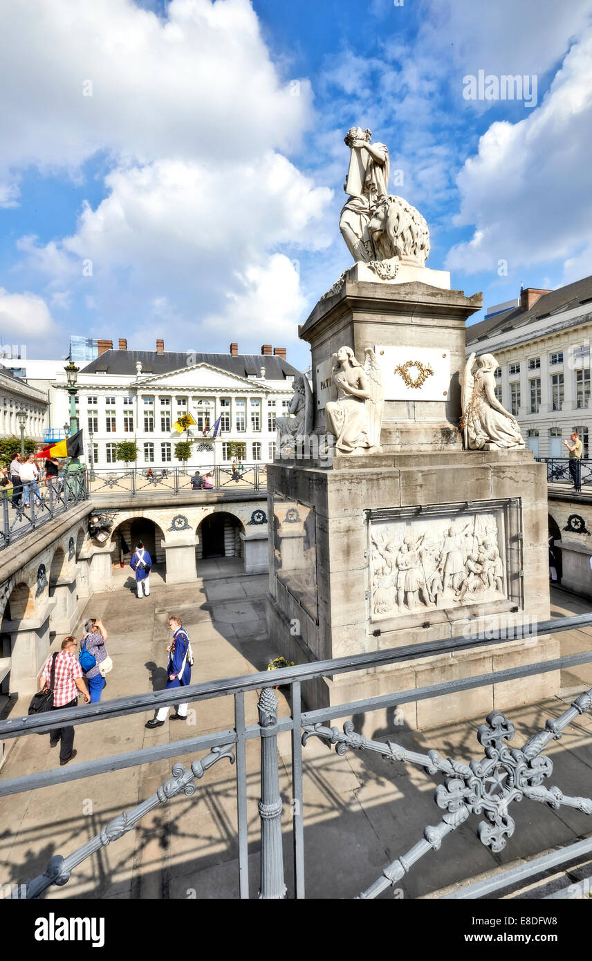 BRUSSELS, BELGIUM - SEPTEMBER 20, 2014: The memorial statue on the ...