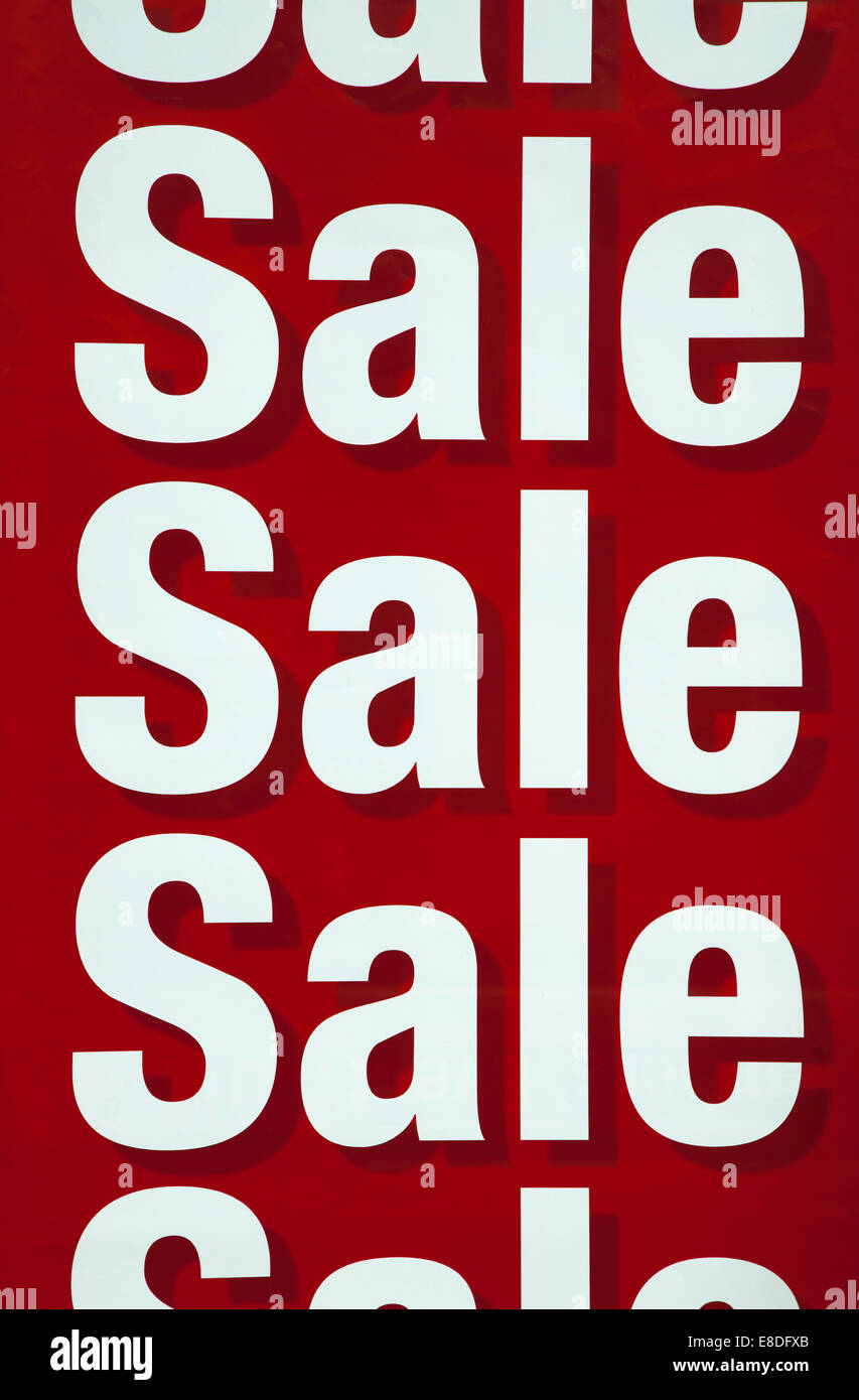 A shop window sale sign, England, UK Stock Photo - Alamy