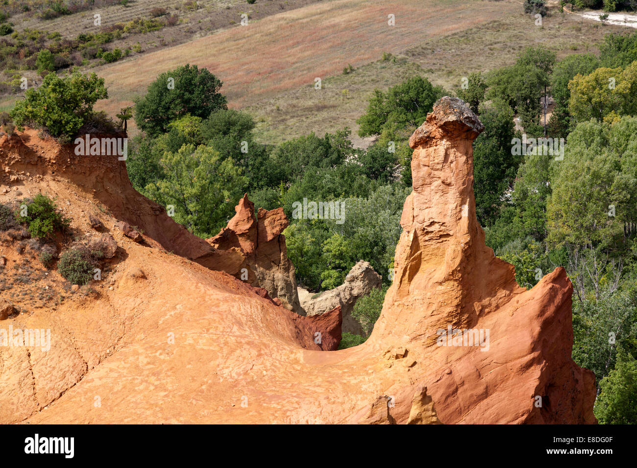 Hoodoo on the site of the Colorado of Rustrel (Provence - France): remains of ochre quarries ...