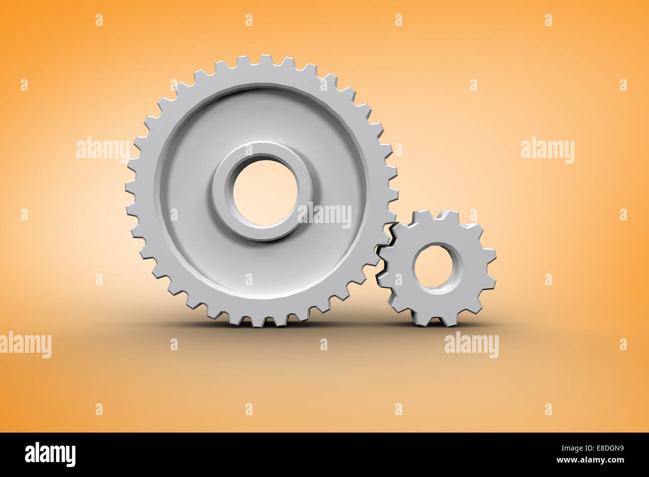 Composite image of white cog and wheel connecting Stock Photo - Alamy