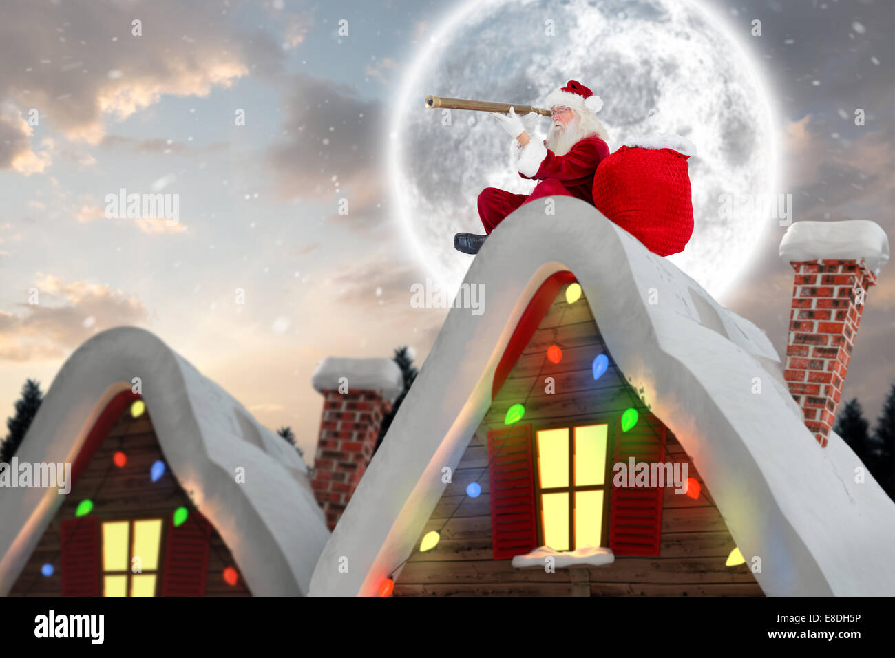 Santa Claus On The Roof Stock Photos & Santa Claus On The Roof Stock ...