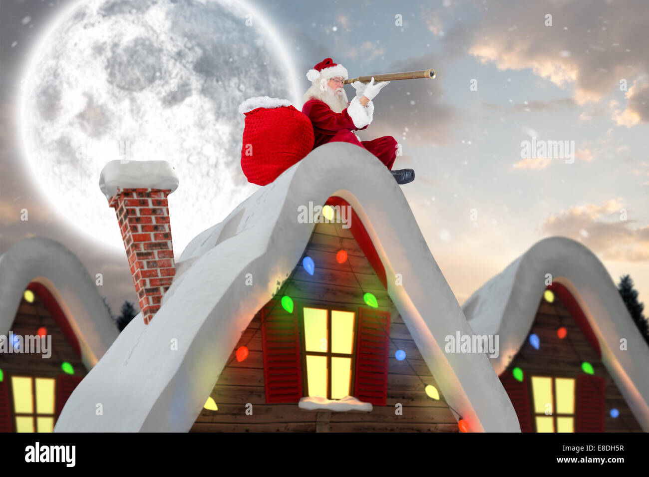 Santa Claus On The Roof Stock Photos & Santa Claus On The Roof Stock ...