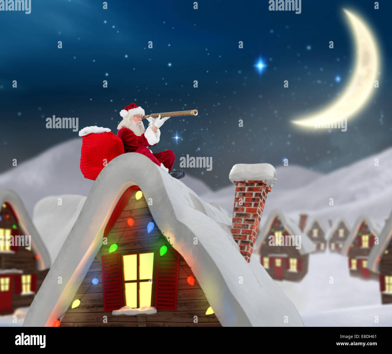 Santa Claus On The Roof Stock Photos & Santa Claus On The Roof Stock ...