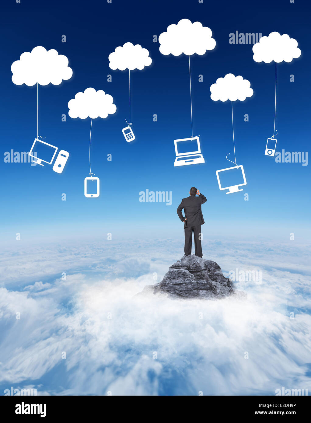 Composite image of mature businessman looking and considering Stock ...