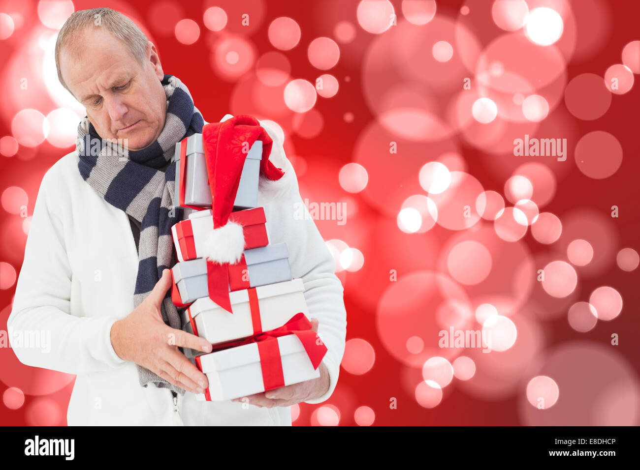 Man holding pile christmas hi-res stock photography and images - Alamy