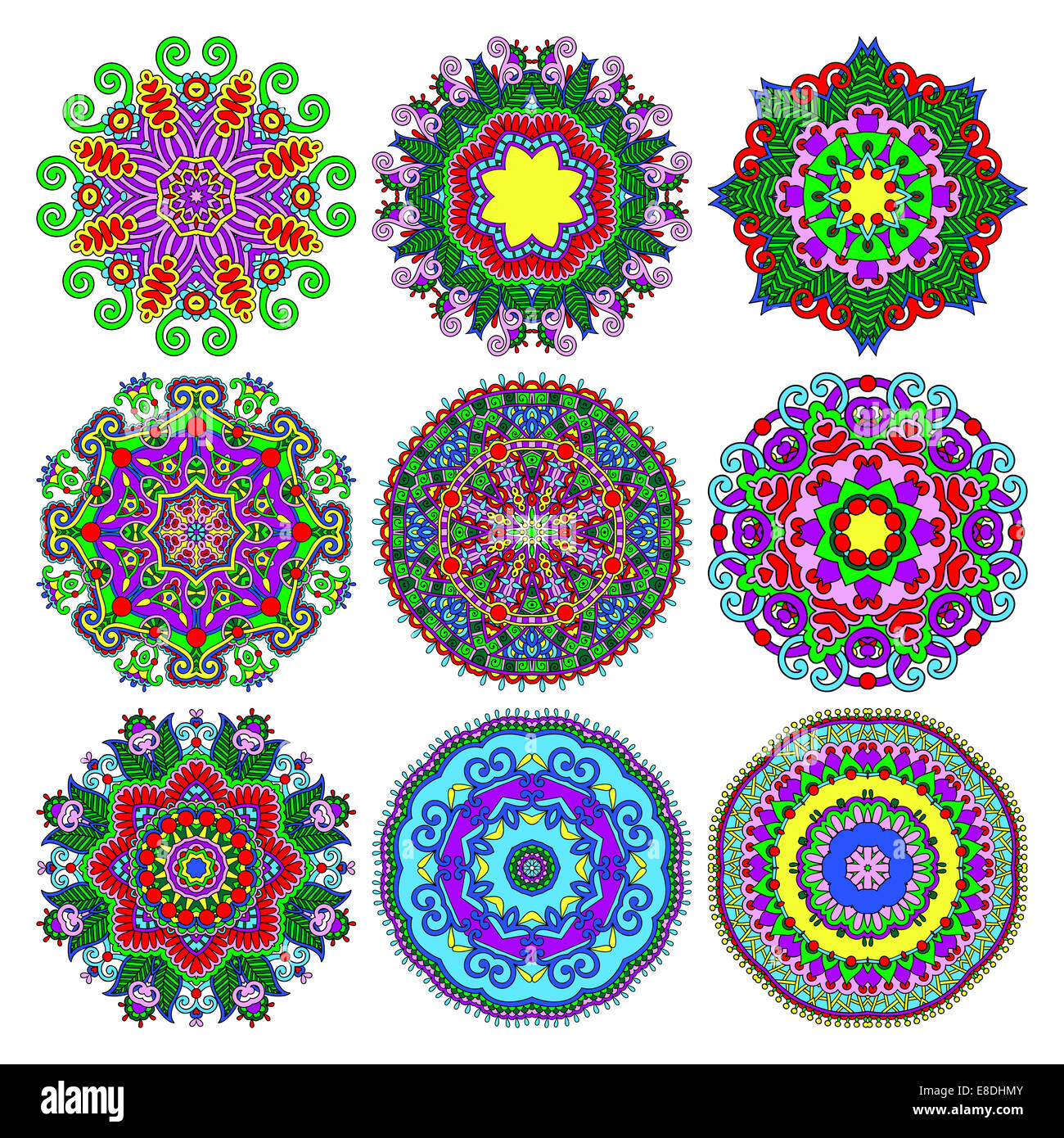 Circle lace ornament, round ornamental geometric doily pattern c Stock ...