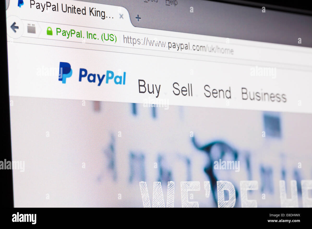 Screenshot of the paypal homepage Stock Photo - Alamy