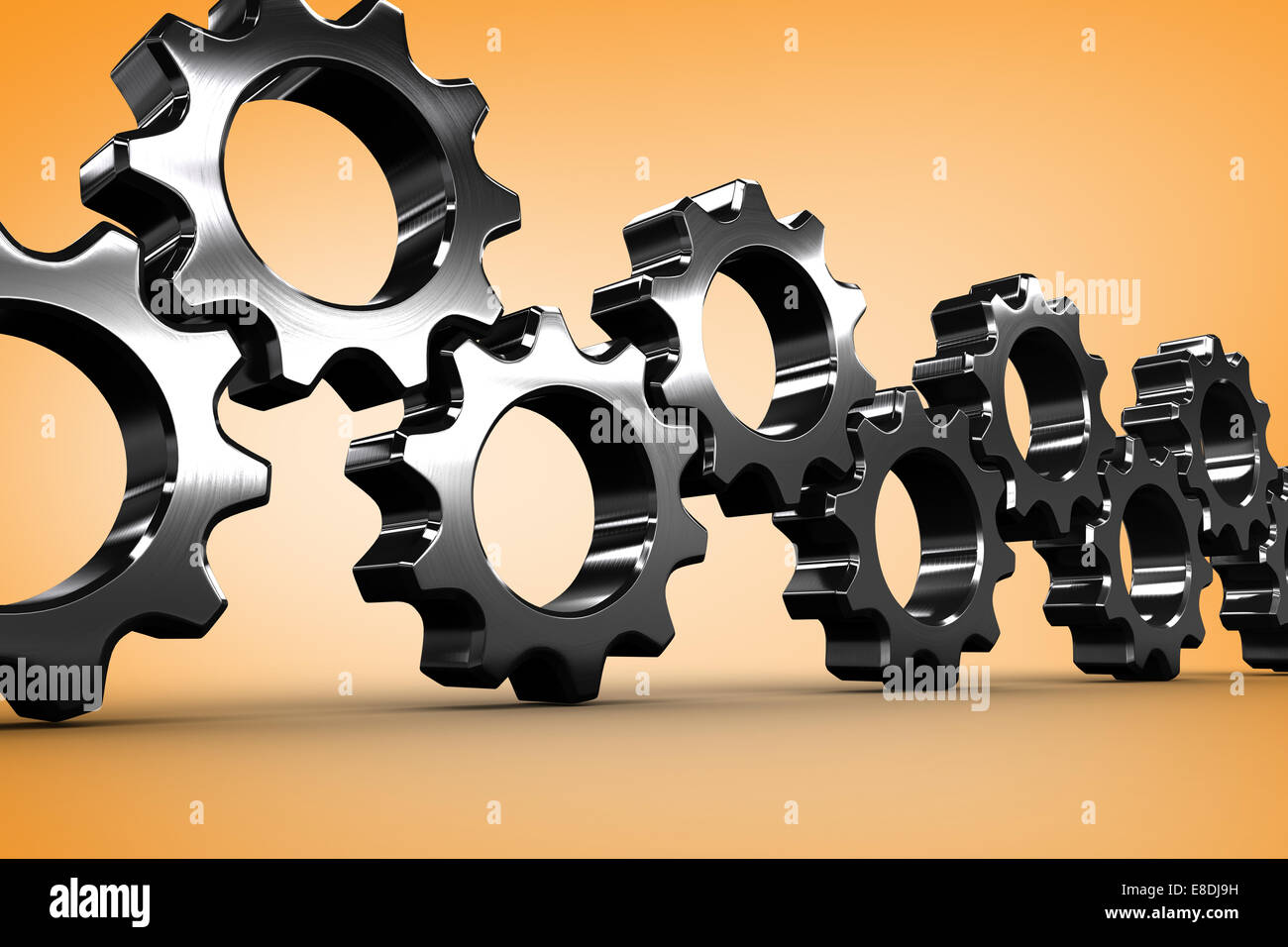 Composite image of metal cogs and wheels connecting Stock Photo - Alamy