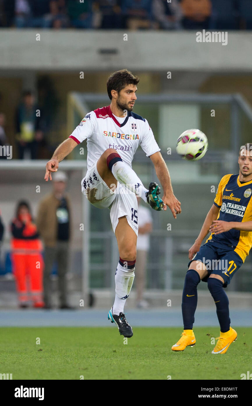 Verona, Italy. 4th Oct, 2014. Luca Rossettini (Cagliari) Football ...
