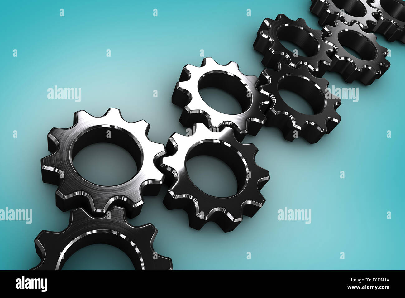 Composite image of metal cogs and wheels connecting Stock Photo - Alamy