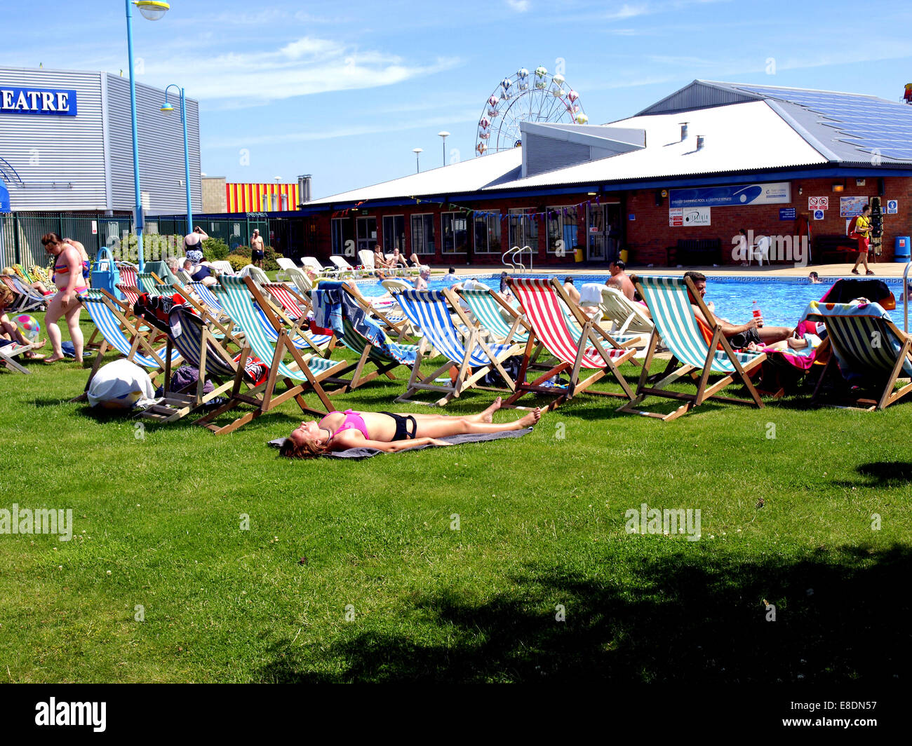 The municipal swimming pool with the big wheel in the background at ...