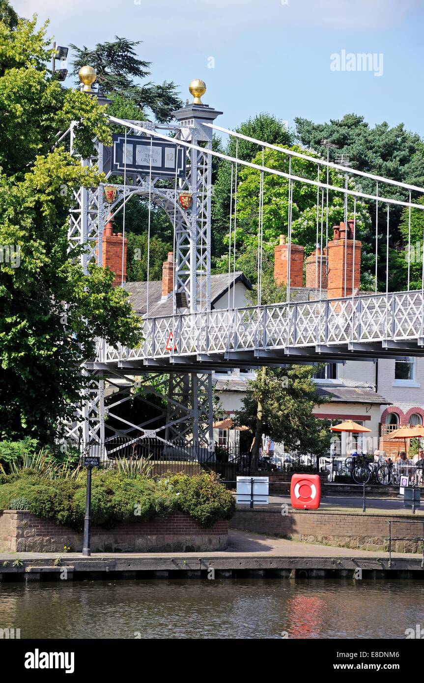 River Dee Suspension Bridge aka Queens Park Suspension bridge along the ...